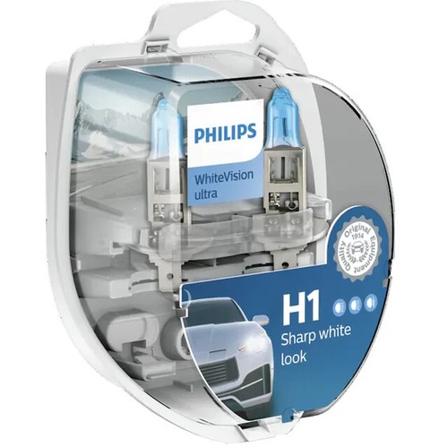 H1 PHILIPS White Vision Ultra Light Bulbs Headlamp Globes + 2Free W5W ...