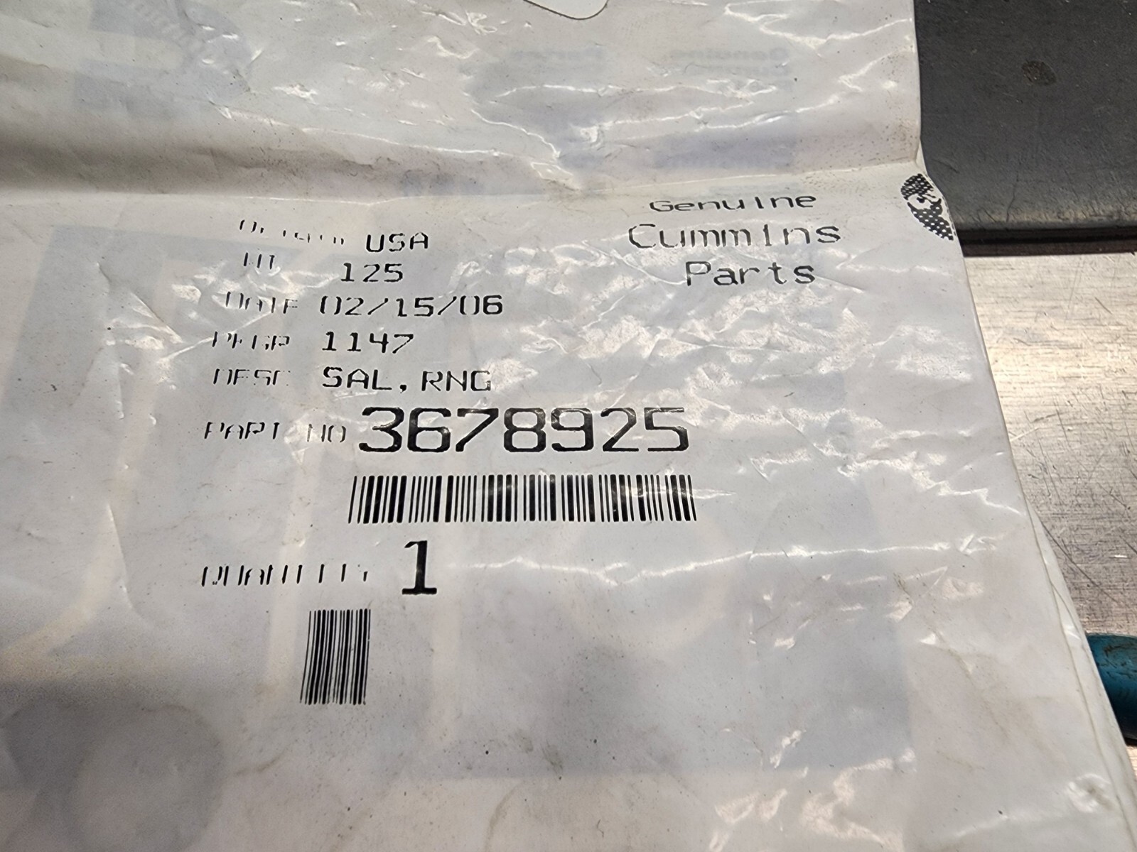 Five per purchase Cummins 3678925 O Ring Seal | eBay