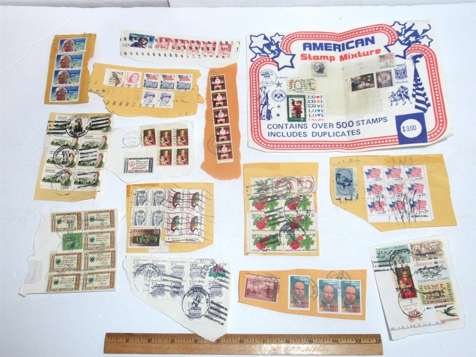 Lot 500 Vtg Canceled US Postage Stamps On Envelope Paper crafting ...