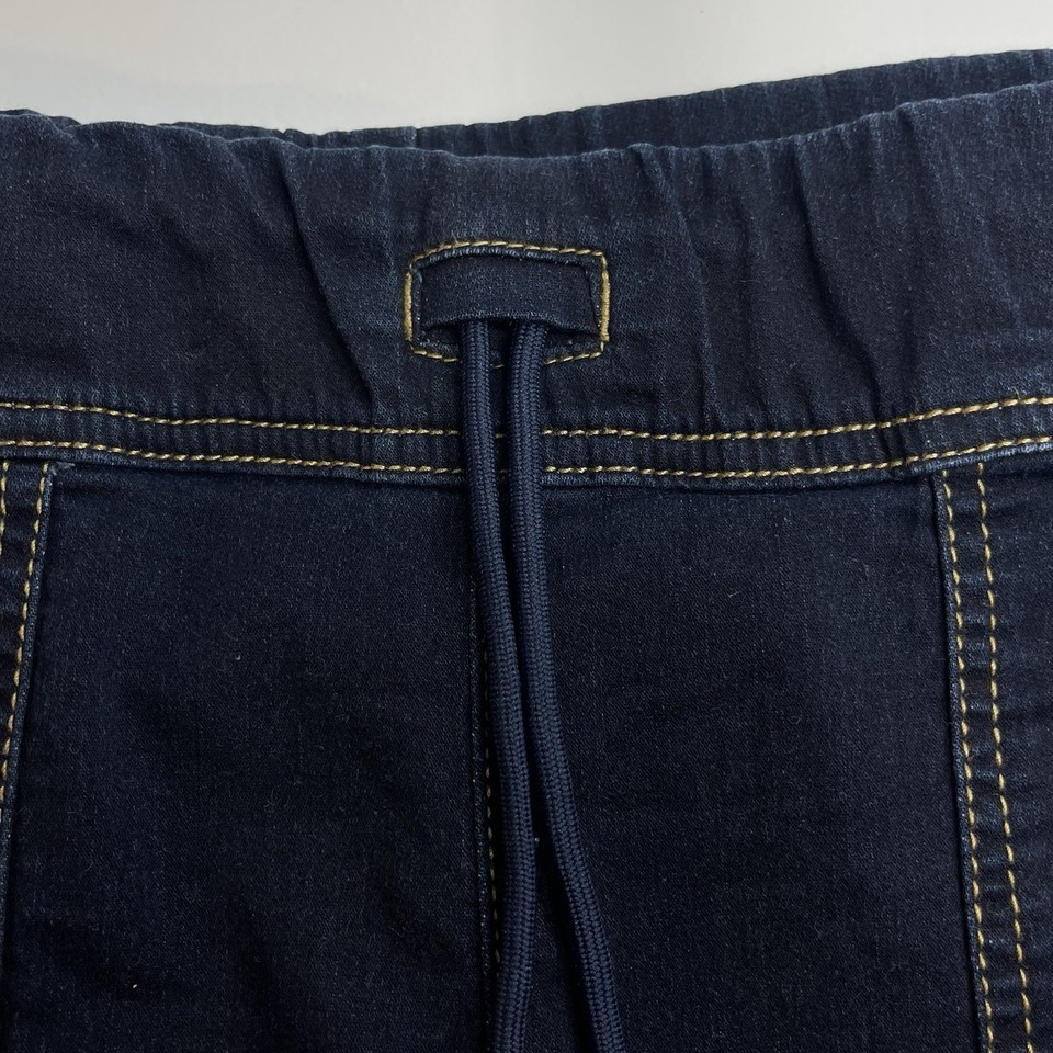 BEVY FLOG Women's Blue Denim Joggers Pull-on Drawstring Elastic Waist ...
