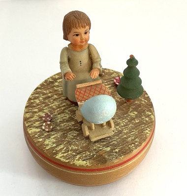 Anri Thorens Hand carved Rotating Wooden Music Box Plays Born Free 1960 ...