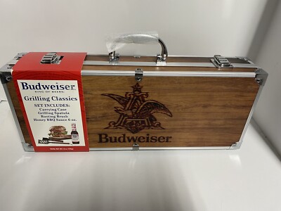 Budweiser Grilling Classics BBQ Set W/ Carrying Case, Spatula, Brush ...