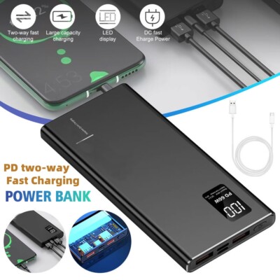 9000000mAh Portable Power Bank 2 USB External Battery Charger For Cell ...