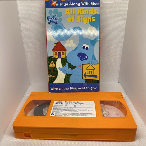 Nick Jr Blue’s Clues Play Along All Kinds Signs VHS Tape Nickelodeon ...