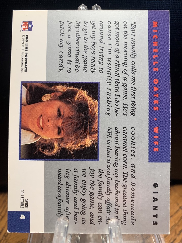 1991 Pro Line Portraits Spirit Wives #4 MICHELLE OATES New York Giants ...