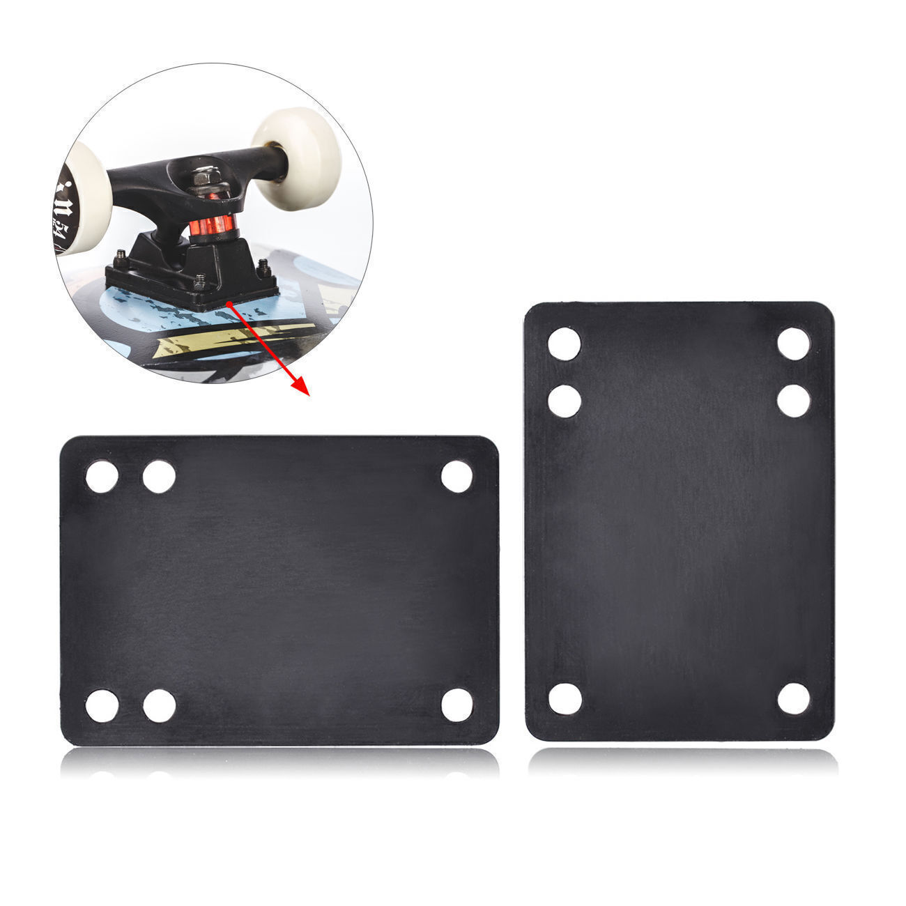 2pcs 0.12"/3mm Soft Skateboard Truck Riser Shock Pads Longboard Shockpad HOT | eBay