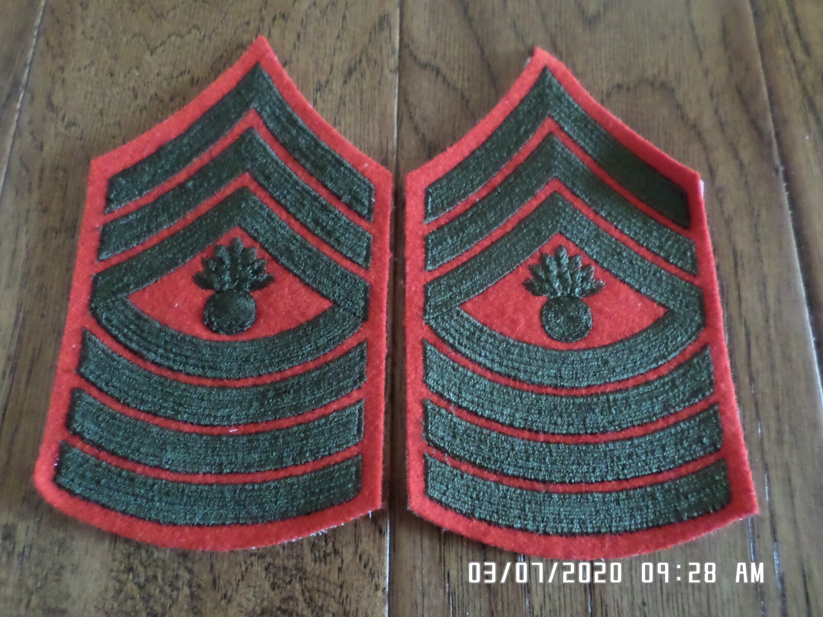 MARINE CORPS MASTER GUNNERY SGT SHOULDER PATCHES SERVICE DRESS UNIFORM ...