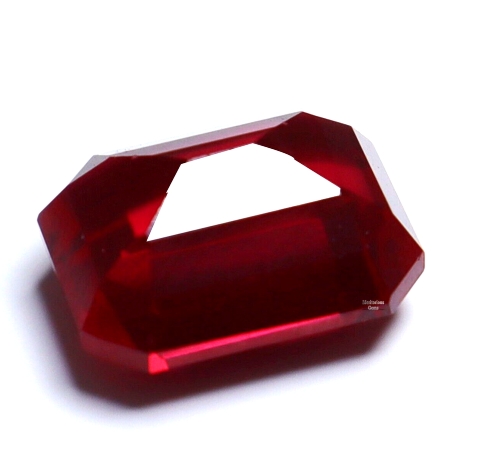 Emerald Cut 8-10 ct Certified Loose Gemstone Burma Pigeon Blood Red ...