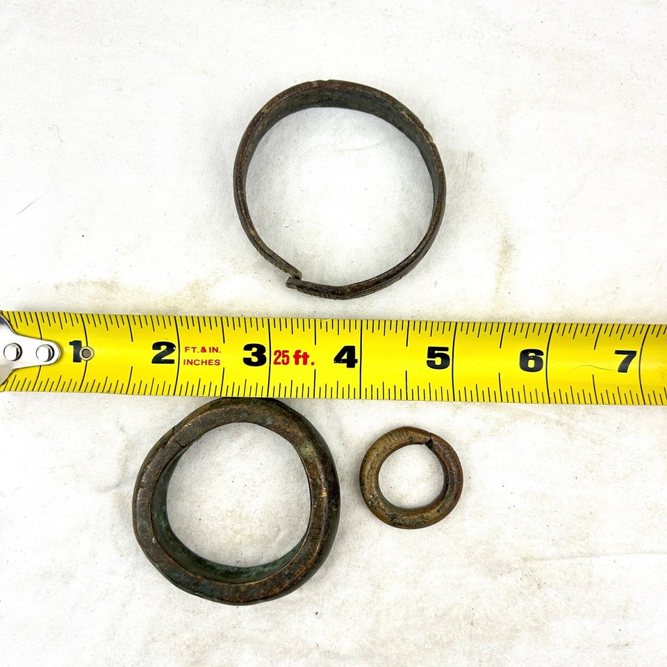 3 Antique African Slave Bracelets, Rings & Anklets Bridal Currency ...