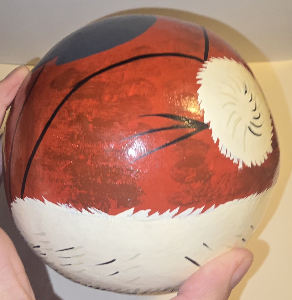 RARE Vintage Mid Century Folk Art Santa Claus Hand Painted Ball | eBay