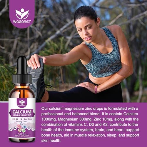 Calcium Magnesium Zinc Liquid Drops with Vitamin D3 K2, Sea Moss ...