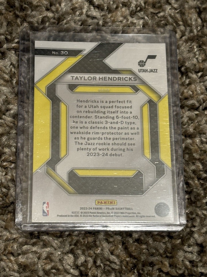 2023-24 Panini Prizm #30 Taylor Hendricks Emergent Utah Jazz Rookie RC ...