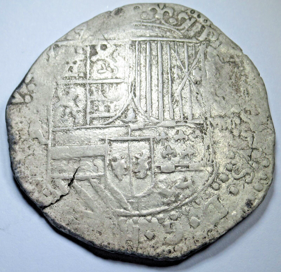 1586-1589 Philip II Bolivia Rare "A" Assayer 8 Reales Spanish Colonial ...