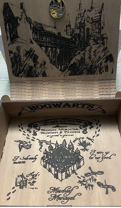 Hand Made Custom Harry Potter & Hogwarts Themed Wooden Keepsake Laser ...