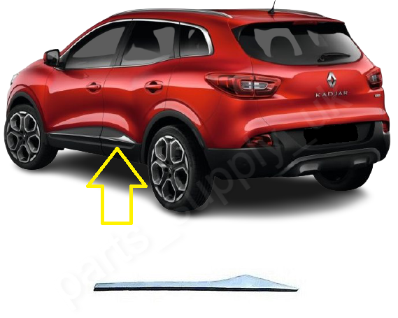 NEW FOR RENAULT KADJAR 15-22 SIDE REAR DOOR MOLDING TRIM CHROME LEFT N ...