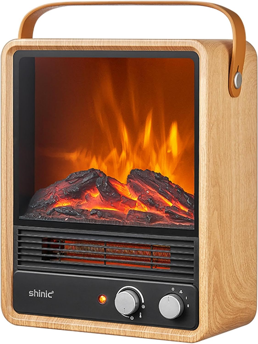 Crackling Fire Sound Box Modern Flame Free Standing Wall Mounted