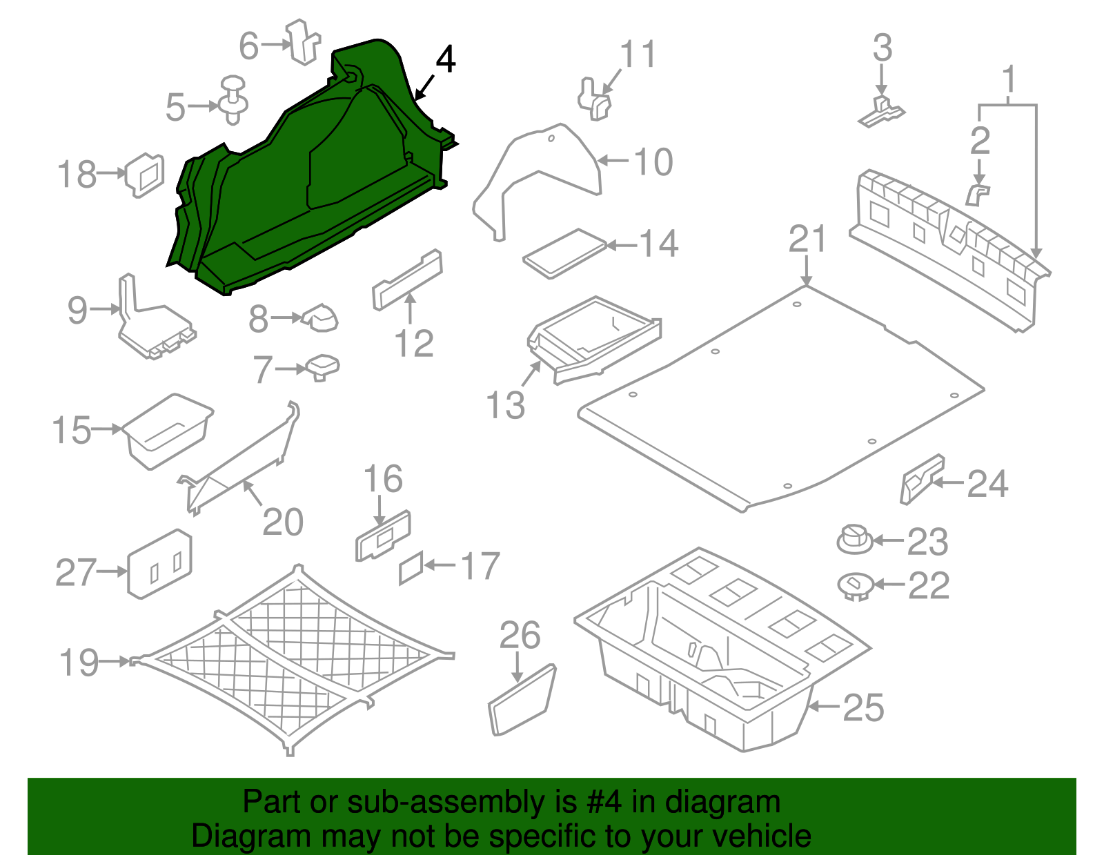 BMW 51487246295 Genuine OEM Factory Original Trunk Side Trim for sale ...