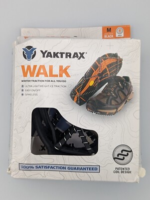 Yaktrax Walk Pair Spikeless Ultra Lightweight Ice Traction Size Medium ...