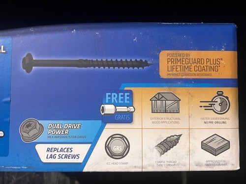 Grip Rite Structural Screws Black 5/16" x 10" 250 5/16 x 10 NEW Similar ...