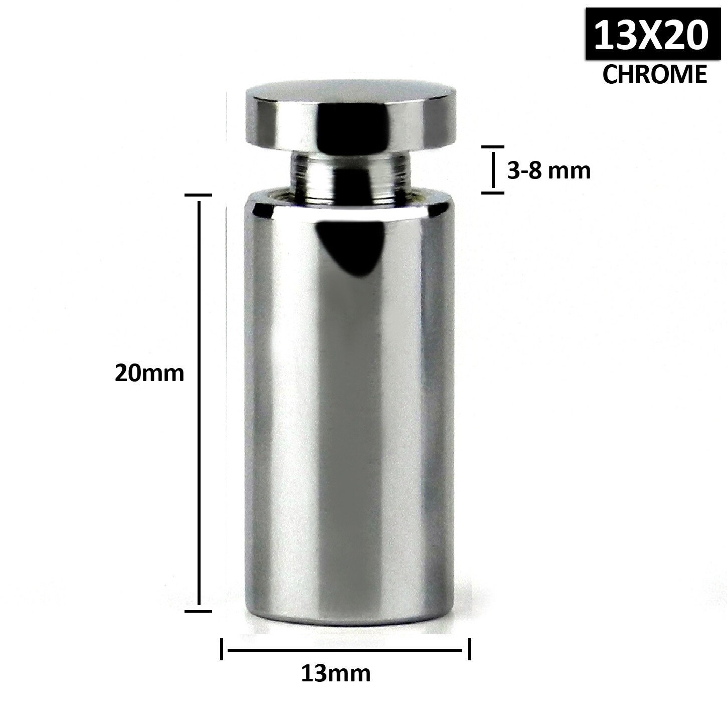 10x Stainless Steel Stand Off Fixings Glass Wall Sign Support Standoff ...