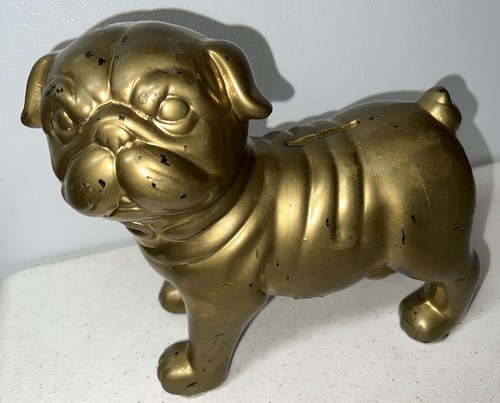 Large Vintage Brass Bulldog Bank Figure | eBay