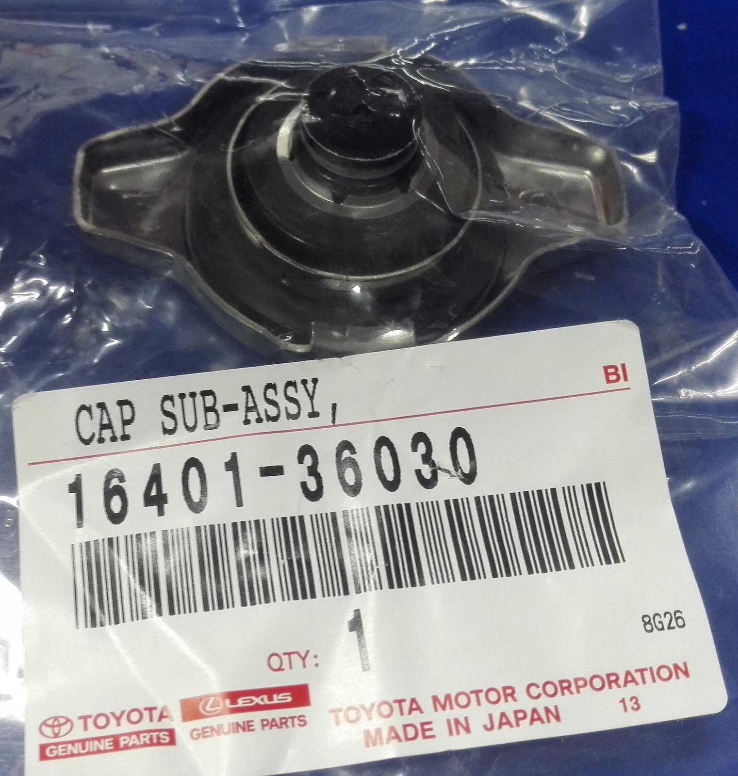 16401-36030 Toyota Cap sub-assy, radiator 1640136030, New Genuine OEM ...