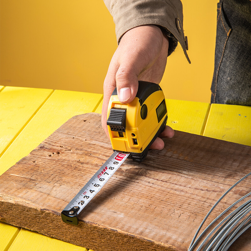 deli Retractable Measuring Tape Digital Laser Ranging Steel Tape Metric ...