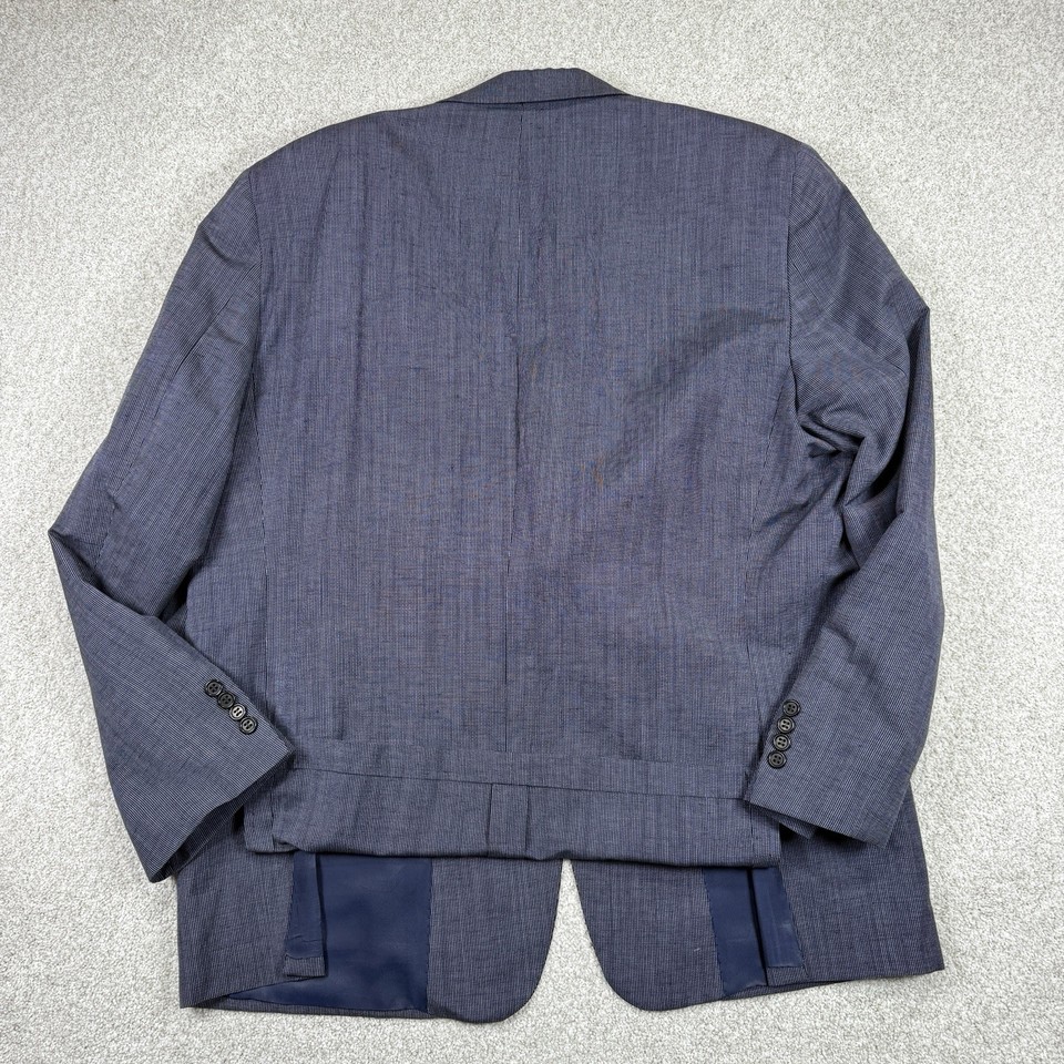 Hickey Freeman Mens Blazer Linen & Wool Blend 48L Blue | eBay