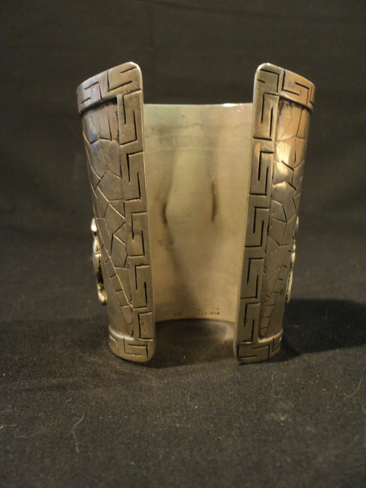 UNUSUAL VINTAGE EMBOSSED PERUVIAN 900 SILVER WRIST CUFF BRACELET | eBay