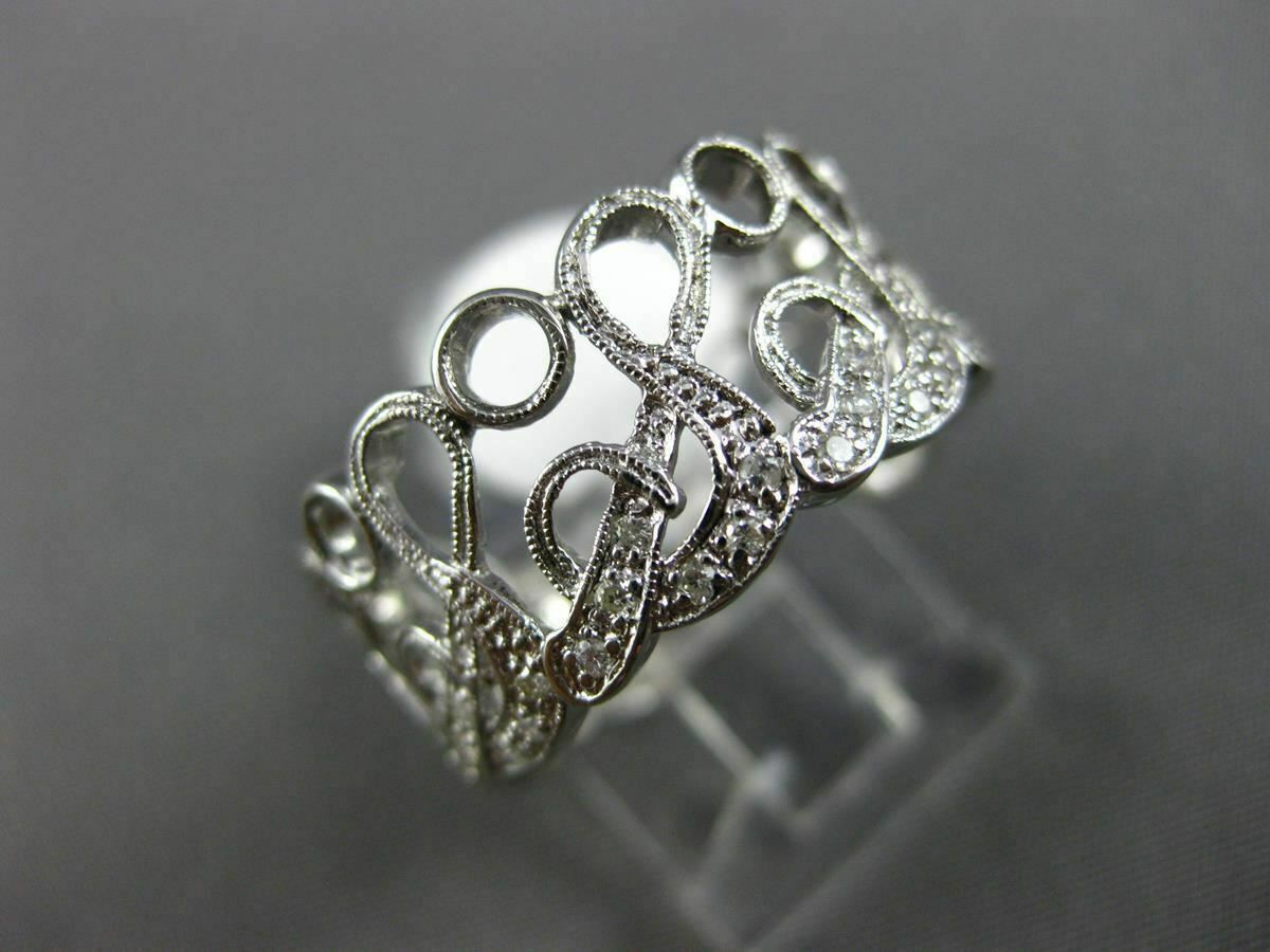 ESTATE .22CT DIAMOND 14KT WHITE GOLD 3D FILIGREE MUSICAL NOTE ETERNITY ...