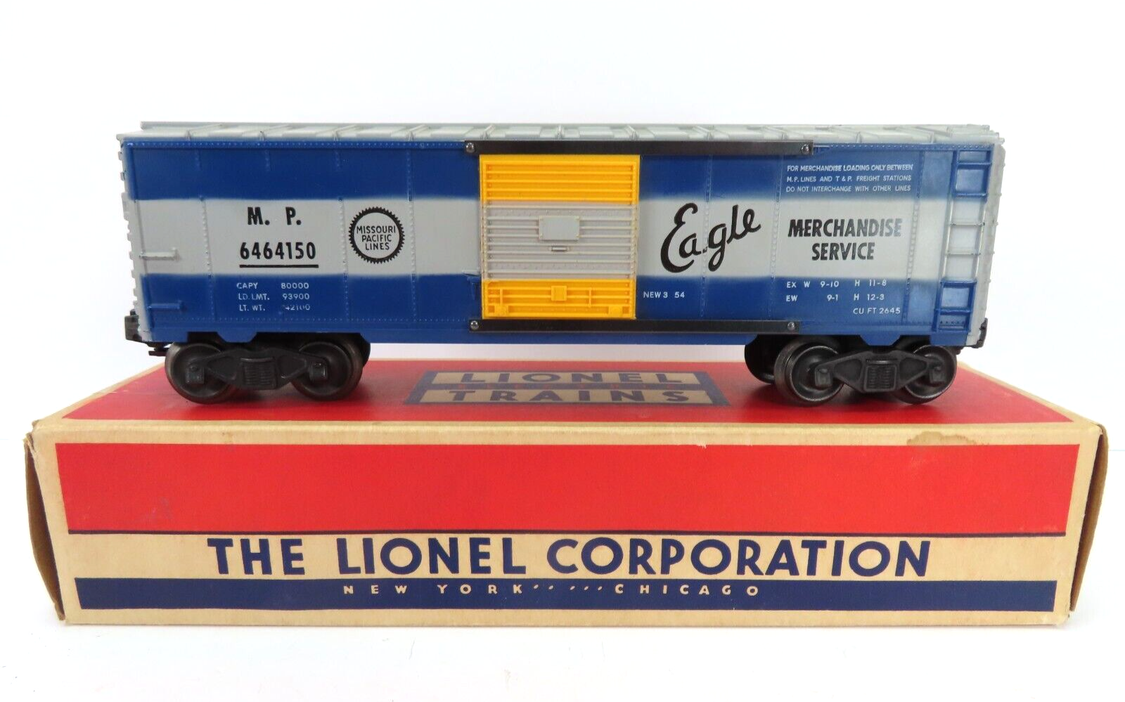 Lionel Postwar 6464- 150 Missouri Pacific MP Boxcar - Type IIA - BOXED ...