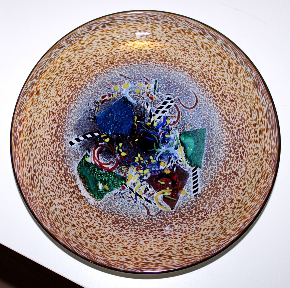 Meteor Art Glass Centerpiece BOWL/Dish Berti Vallien Signed 10 in Kosta ...