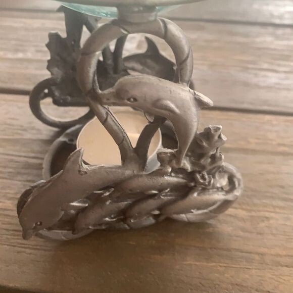 Dolphin Candle Oil Burner Warmer Potpourri Pewter Heavy | eBay