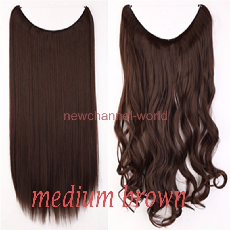Long Real Straight Curly Wire Headband One Piece Clip in on Hair ...