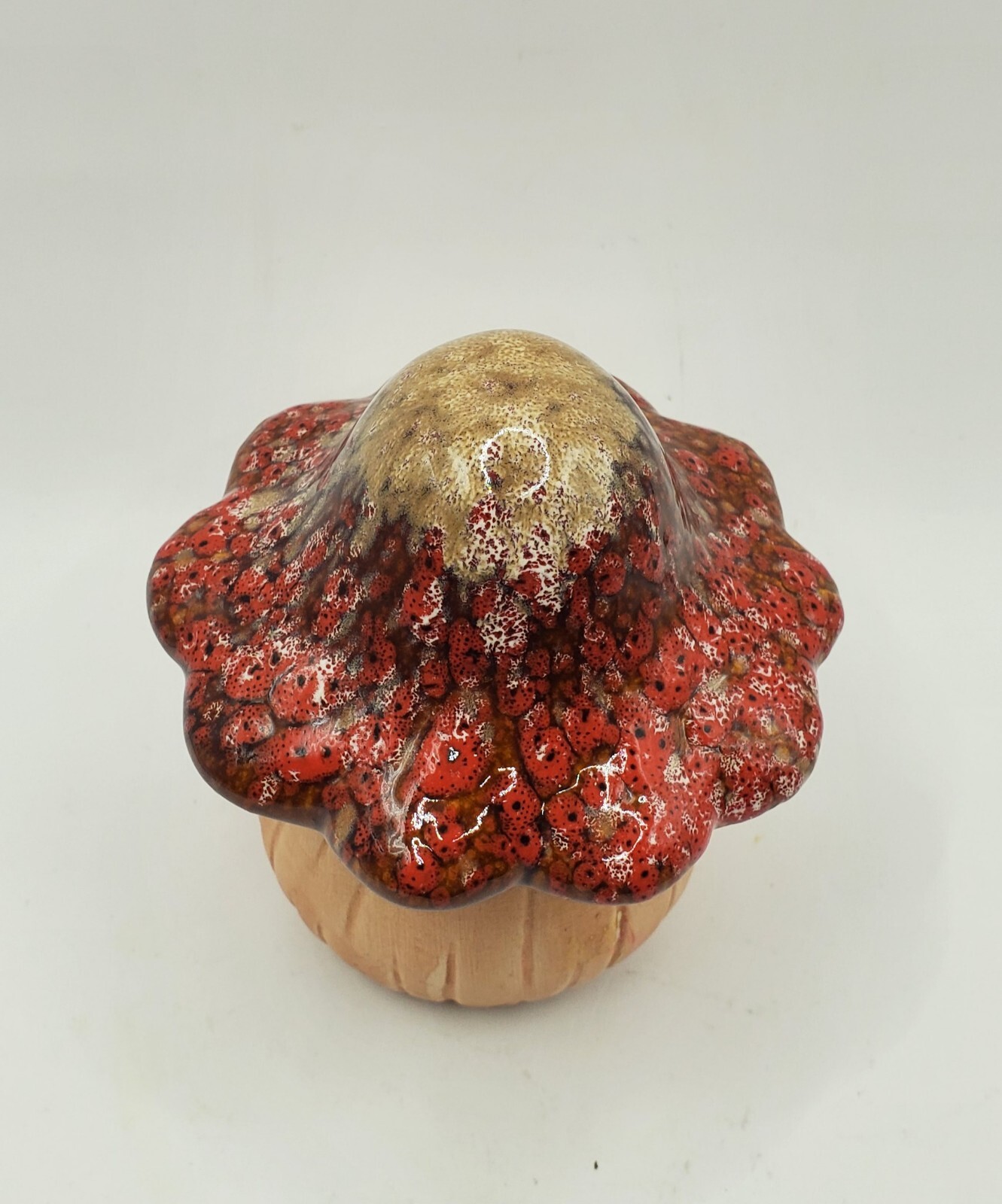 Clay Pottery Glazed Finish Mushroom Artistic Top And Clay Bottom 4.5" H ...