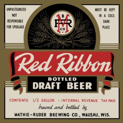 Red Ribbon Beer of Wausau, Wisconsin NEW Sign 18" SQUARE USA STEEL XL ...