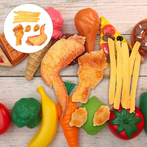 9Pcs Fake Cooked Chicken French Fries Artificial Chicken Leg Model Food ...