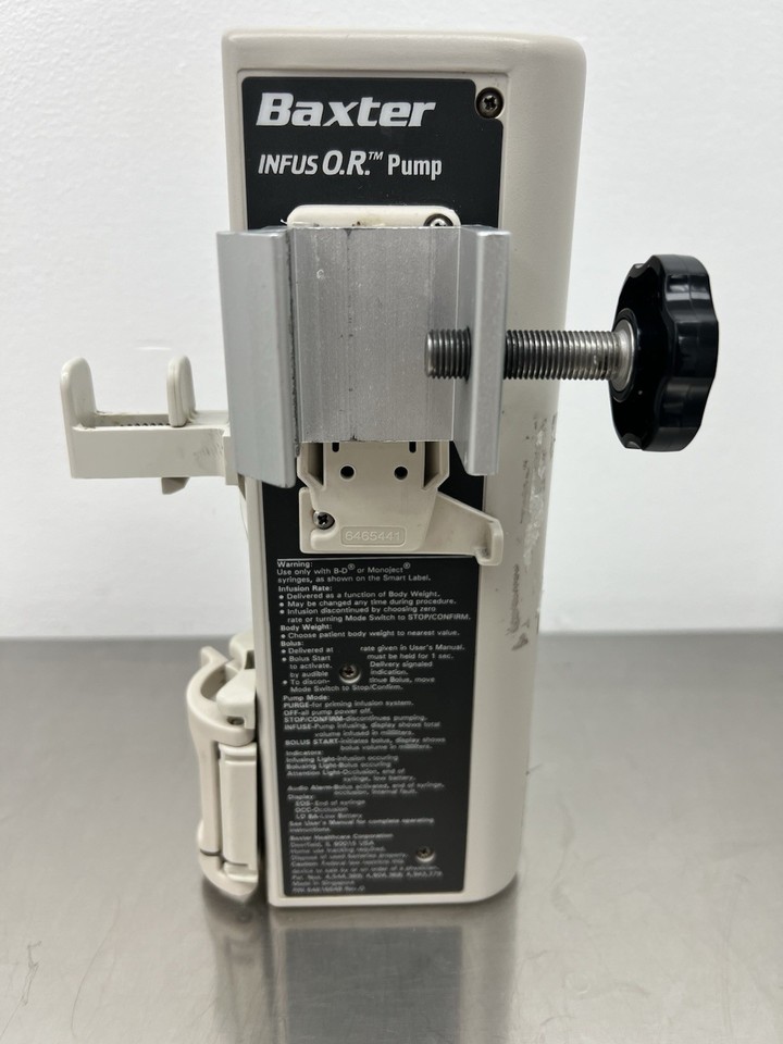 Baxter Infus OR Infusion Syringe Pump w/ Propofol Plate & Pole Mount | eBay