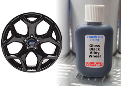 BLACK Alloy Wheel Touch Up Paint FORD FIESTA FOCUS ZETEC S ST 30ml Kurb ...