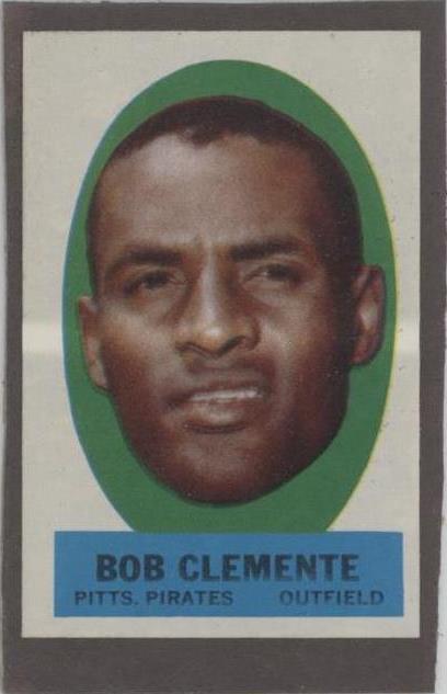 1963 Topps - Peel-Offs Roberto Clemente Bob on Card, Blank Back for ...