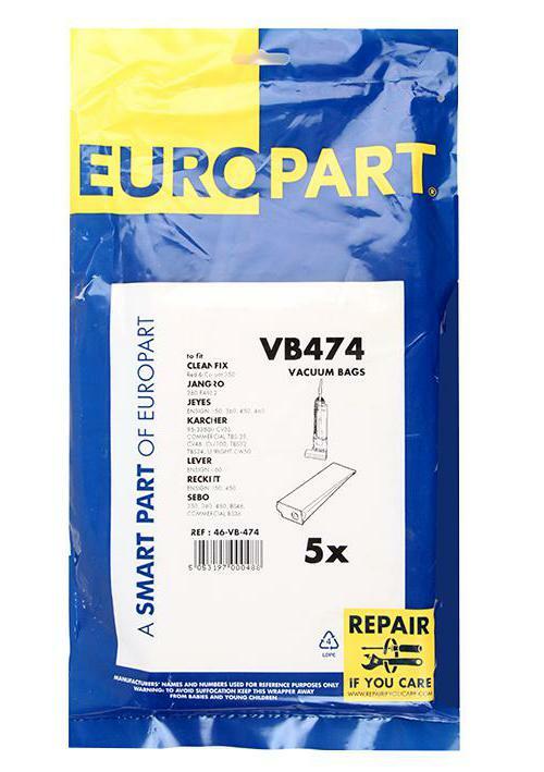 GA256543 VB474 Europart Dustbags Jeyes/Sebo Ensign 350 , 5 Pack | eBay ...