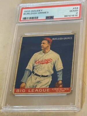 1933 GOUDEY #64 BURLEIGH GRIMES PSA 2 CHICAGO CUBS BASEBALL CARD. | eBay