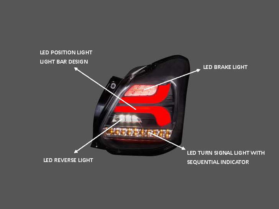 Sequential LED Rear Tail Lights For 2017-2023 Suzuki Swift Sport ZC33S ...