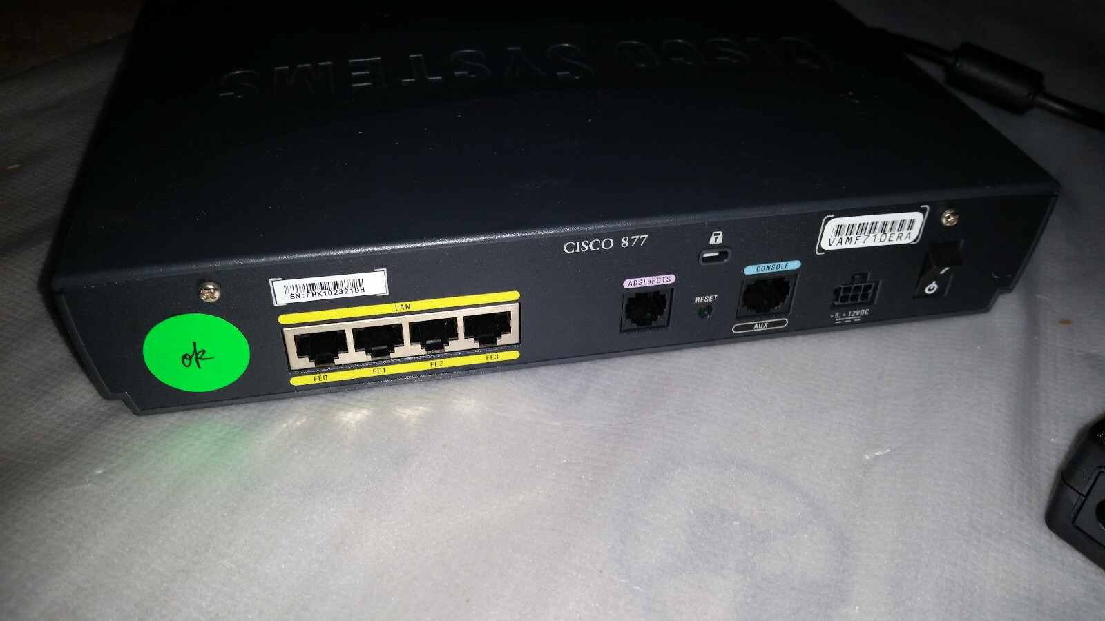 Cisco 870 Cisco Systems Router 870 800 Series with Power Adapter ...