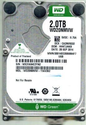 WD20NMVW-11AV3S2 S/N: WX31A DCM: HHKTJHKB WESTERN DIGITAL 2TB THAILAND ...
