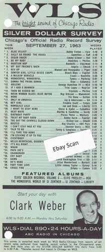 WLS Chicago IL Top 40 Radio Music Survey 9-27-63 Beach Boys #8 Surfer ...