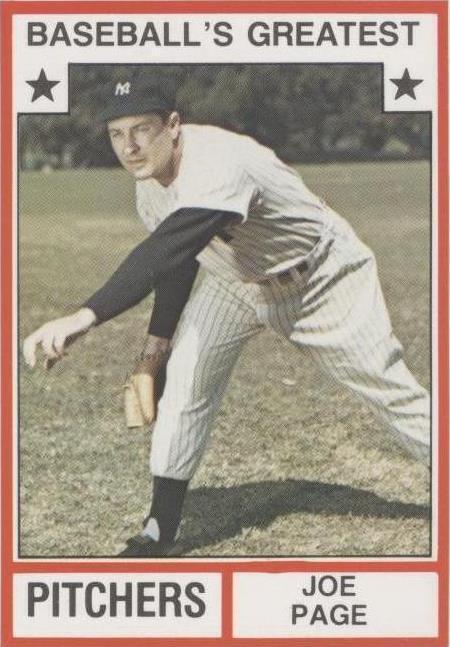 1982 TCMA Baseball's Greatest - Pitchers Joe Page #1982-4 White Back ...