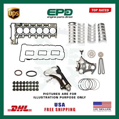 BMW N55 E88 F20 TIMING CHAIN KIT GASKET & ENGINE REBUILD KIT N55B30 3.0 ...