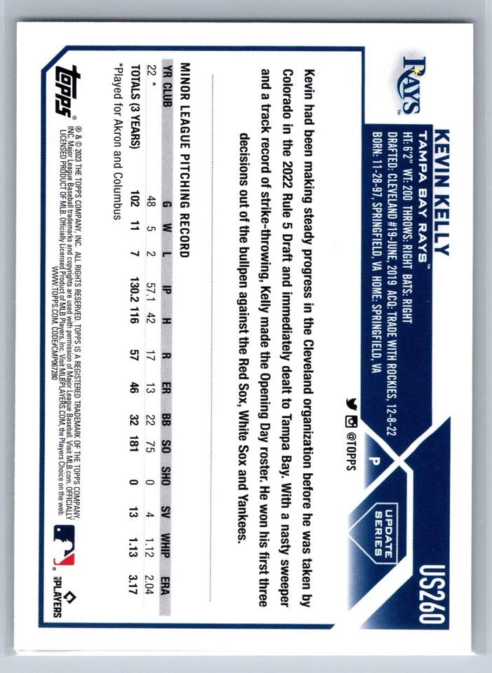 2023 Topps Update #US260 Kevin Kelly | eBay