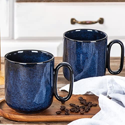 Ceramic Coffee Mug Set - 18 Ounce Large Stoneware Mug for Men Women ...